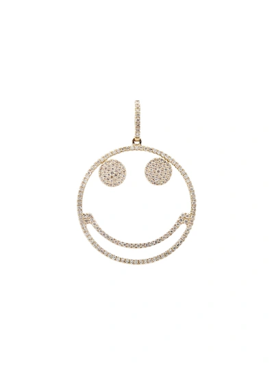 Rosa De La Cruz Smiley Face Diamond Pendant In Gold | ModeSens