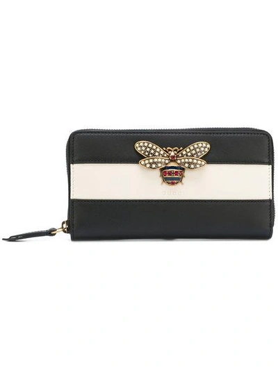Gucci - Embellished Bee Wallet In Black | ModeSens