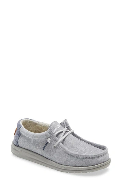 Hey Dude Kids' Wally Moc Toe Sneaker In Steel | ModeSens