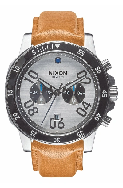 Nixon 'the Ranger' Chronograph Leather Strap Watch, 44mm In Saddle ...