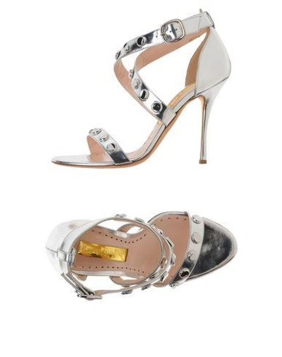 Rupert Sanderson Sandals In Silver | ModeSens