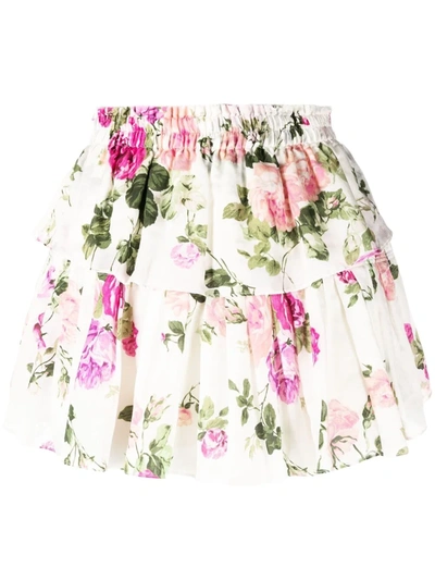 Loveshackfancy Ruffle Mini Skirt In Ballet Blush In White | ModeSens