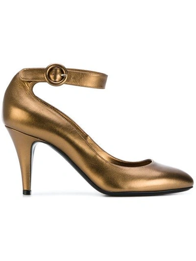 Casadei Ankle Strap Metallic Pumps | ModeSens