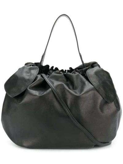 Simone Rocha Double-knot Leather Shoulder Bag In Black | ModeSens