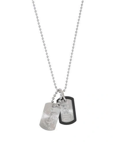 Diesel Necklace In Silver | ModeSens