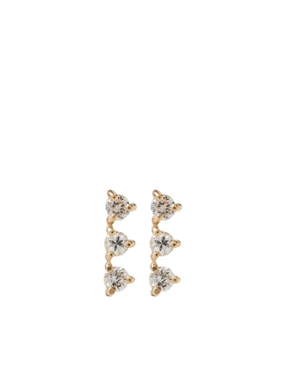 Wwake 14k Yellow Gold Three-step Diamond Earrings | ModeSens