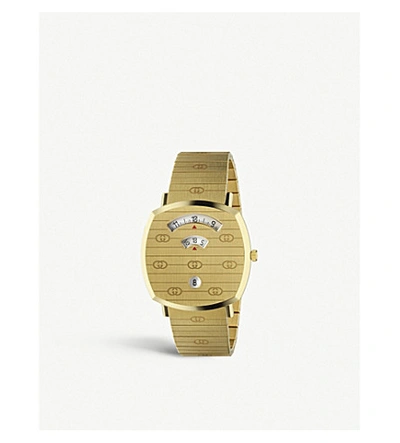 Gucci Ya157409 Grip Yellow-gold Pvd Watch | ModeSens