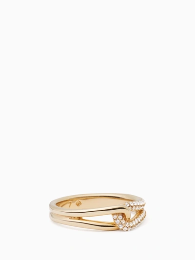 Kate Spade Get Connected Pave Loop Ring In Clear/gold | ModeSens
