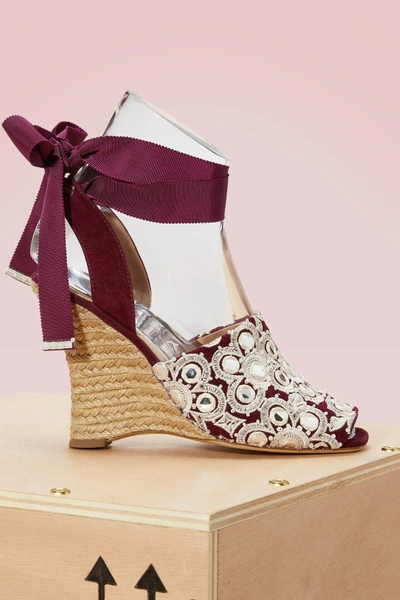 Tory Burch Yasmin Espadrille Wedge In Port/ivory/port | ModeSens