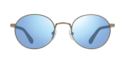 Revo Riley Matte Gunmetal & Bluewater Round Aviator Sunglasses ...