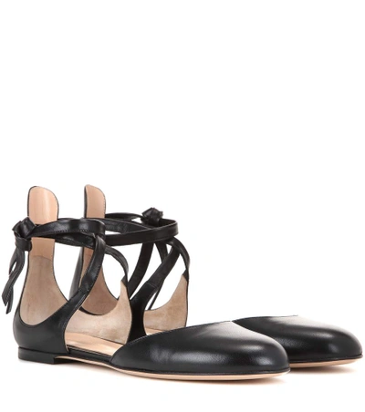 Gianvito Rossi Pina Leather Ballerinas | ModeSens