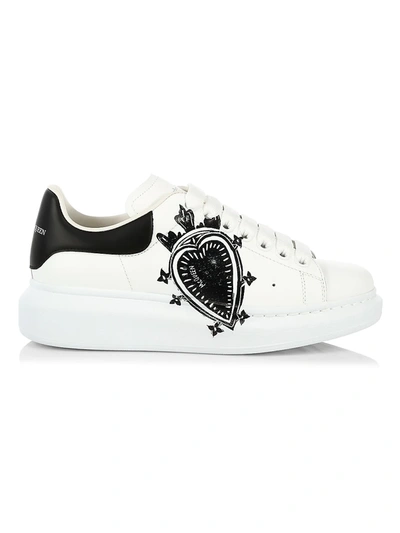 Alexander Mcqueen Heart Papercut Print Oversized Leather Sneakers In ...