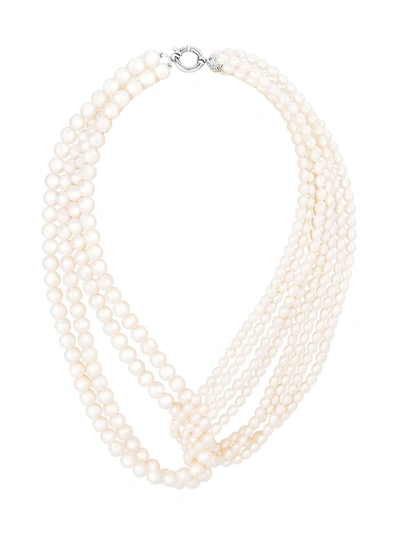 Masako Sterling Silver And 5 9mm Cultured Freshwater Pearl Multi Strand