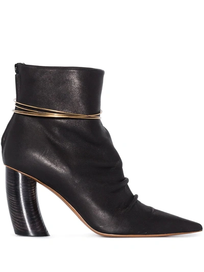 Angelo Figus Black Ferus 85 Leather Ankle Boots In Schwarz | ModeSens