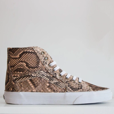 Taxidermy Custom Python Vans Sk8 Hi Desert Sand Python | ModeSens