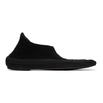 The Row Fairy Grosgrain And Suede-trimmed Cashmere Slippers In Black ...