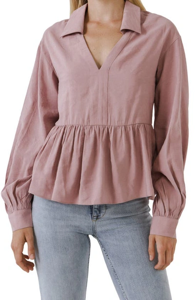 Free The Roses Puff Peplum Top In Pink | ModeSens