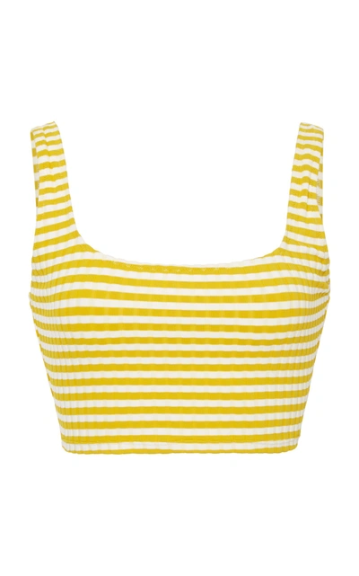Solid & Striped The Madison Striped Ribbed Bikini Top | ModeSens