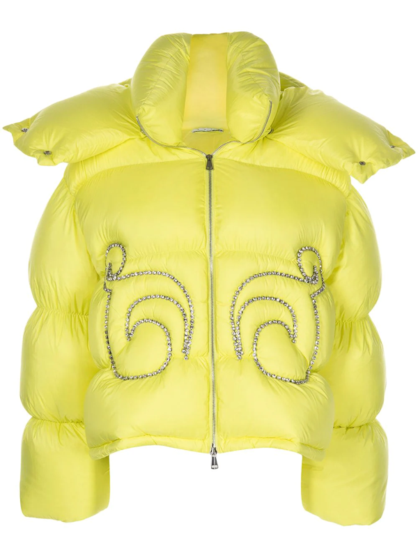 Area X Dingyun Zhang Crystal Embellished Baroque Crop Down Puffer ...