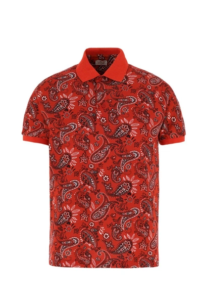 Etro Polo Shirt In Cotton Jersey Paisley Ramage In Burgundy | ModeSens