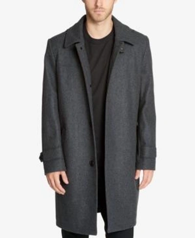 Kenneth Cole Men's Epaulette Overcoat In Charcoal | ModeSens