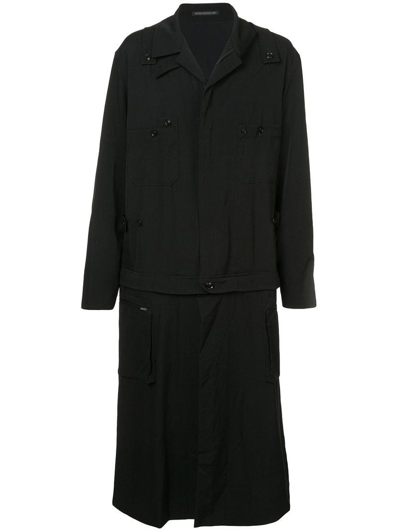 Yohji Yamamoto Oversized Detachable Bottom Coat | ModeSens