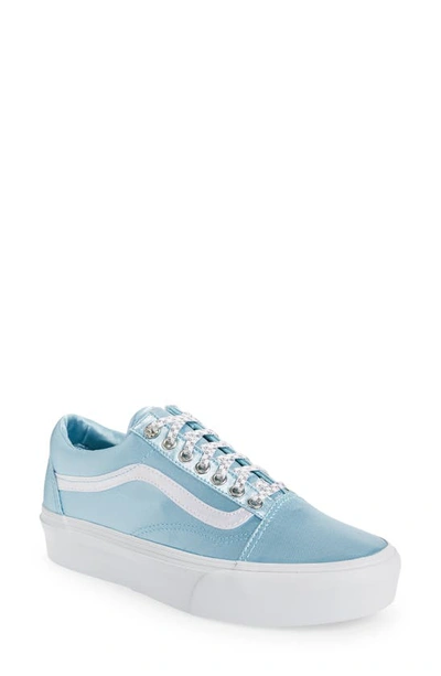 Vans Old Skool Platform Sparkle Check Sneakers In Light Blue-blues ...