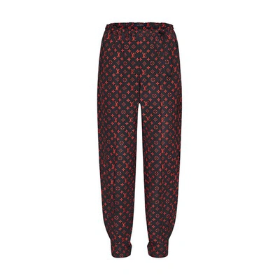 Louis Vuitton Red Monogram Jogging Pants In Technical Cotton In Rouge ...
