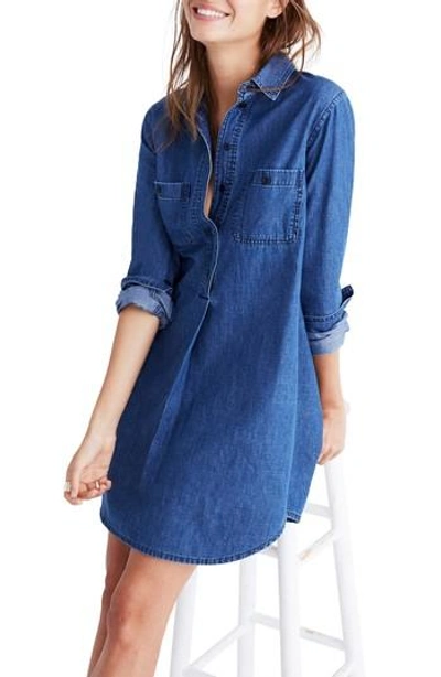 Madewell Denim Popover Shirtdress In Ian Wash | ModeSens
