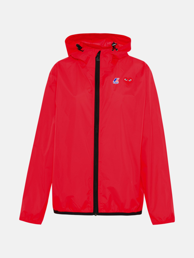 Comme Des Garçons Play Unisex Jacket Red Nylon Windbreaker Jacket ...