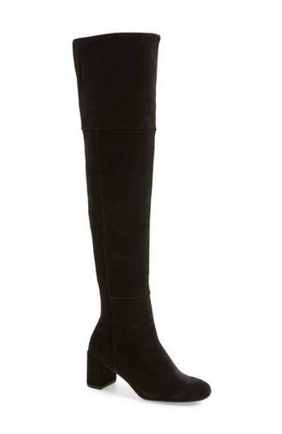 Taryn Rose Catherine Over The Knee Boot In Black Suede | ModeSens