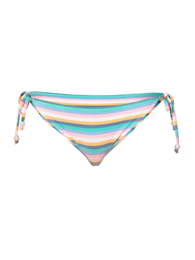 Shoshanna Striped String Bikini Bottom In Sunbeam Multi Modesens