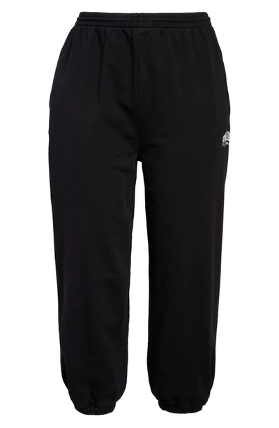 Balenciaga Paris Cotton Logo Joggers In Black/ White | ModeSens