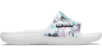 Crocs Classic Tie Dye Graphic Slides In Multicolor | ModeSens