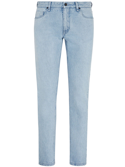 Fendi Straight-leg Mid-rise Denim Jeans In Celeste | ModeSens