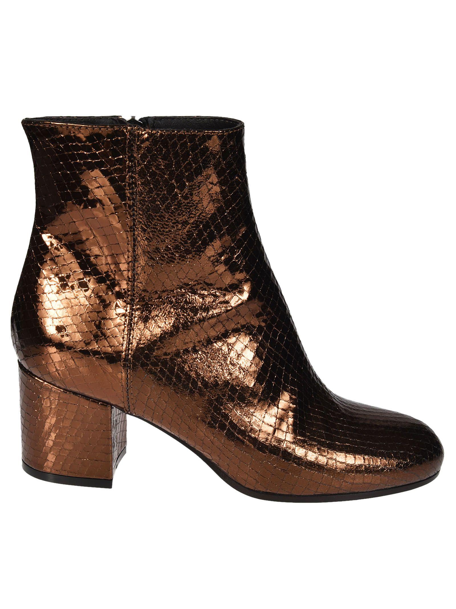Paris Texas Metallic Ankle Boots In Bronze | ModeSens