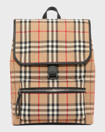 Burberry Kids' Check-pattern Zip-fastening Backpack In Archive Beige ...