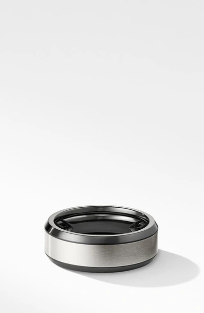 David Yurman Beveled Titanium Band Ring In Black Titanium/ Grey ...