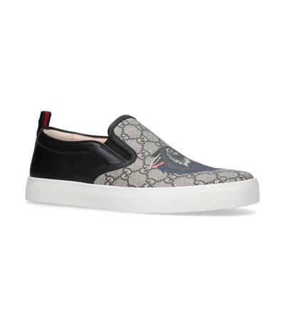 Gucci Dublin Wolf-print Canvas Skate Shoes In Beige Multi | ModeSens
