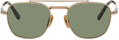 Ray Ban Frank Ii Titanium Sunglasses Gold Frame Green Lenses 54-20 ...