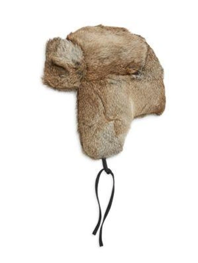 Crown Cap Fur-lined Knit Buffalo Check Aviator Hat In Natural | ModeSens