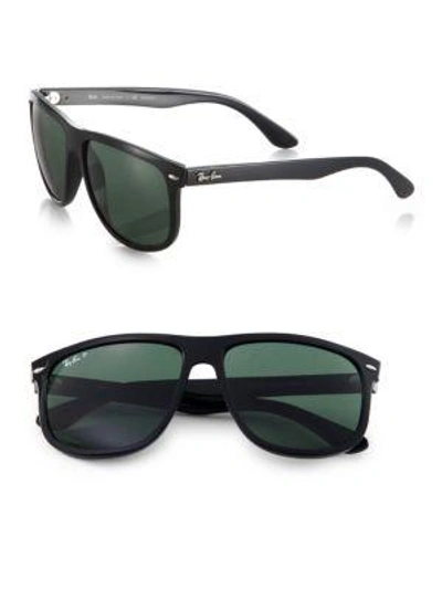 Ray Ban Flat Top Boyfriend Wayfarer Square Sunglasses In Black | ModeSens