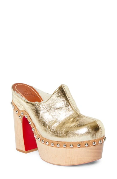 Christian Louboutin Joan Genuine Shearling Lined Platform Clog In ...