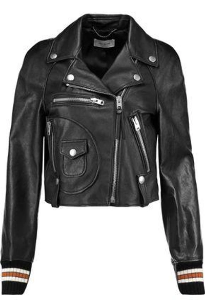 Coach Woman Varsity Moto Leather Biker Jacket Black | ModeSens