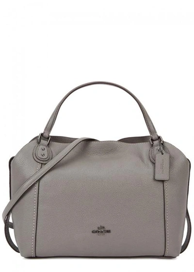 Coach Edie 28 Grey Leather Shoulder Bag | ModeSens