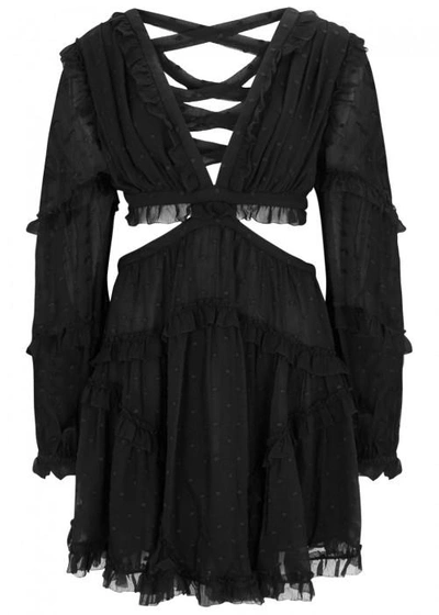 Zimmermann Prima Floating Cut-out Georgette Dress In Black | ModeSens