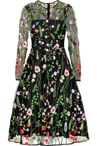 Alexis Woman Lou Embroidered Tulle Midi Dress Multicolor | ModeSens