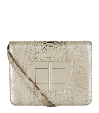 Tom Ford Natalia Large Metallic Python Shoulder Bag | ModeSens