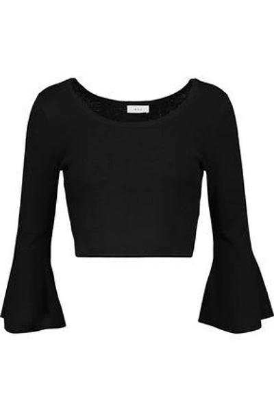 A.l.c Woman Mara Cropped Fluted Merino Wool-blend Sweater Black | ModeSens