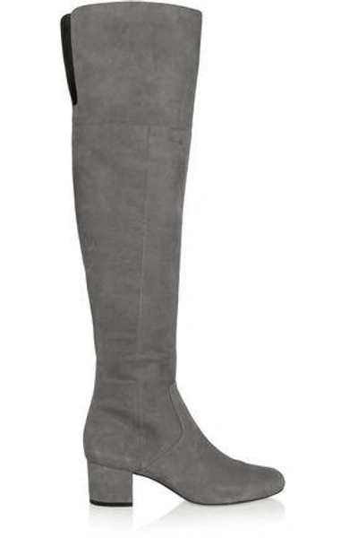 Sam Edelman Woman Elina Suede Over-the-knee Boots Gray | ModeSens